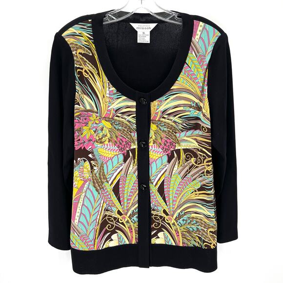 Misook | Sweaters | Misook Womens Baroque Feathers Button Front ...